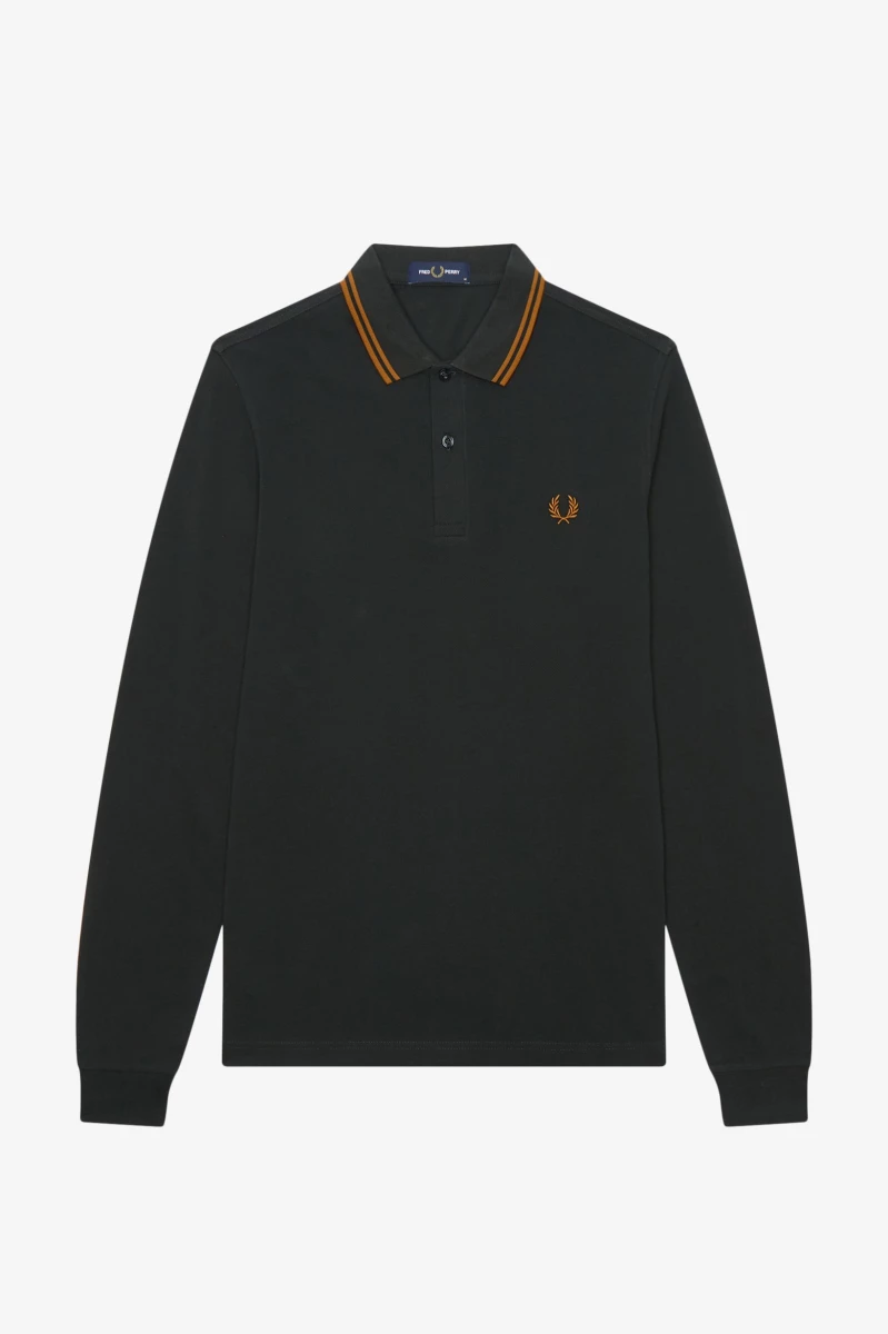 Fred Perry LS Twin Tipped Shirt Groen (q20 ) op Mike's Just For Men
